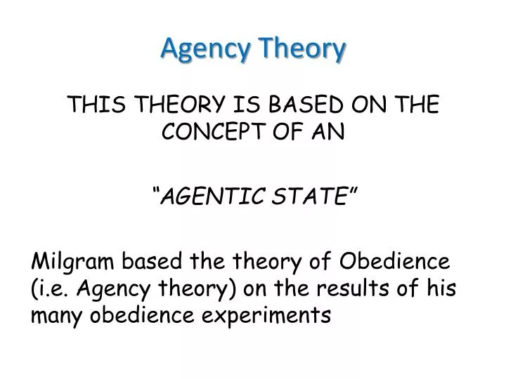 PPT - Agency Theory PowerPoint Presentation, free download - ID:2837930