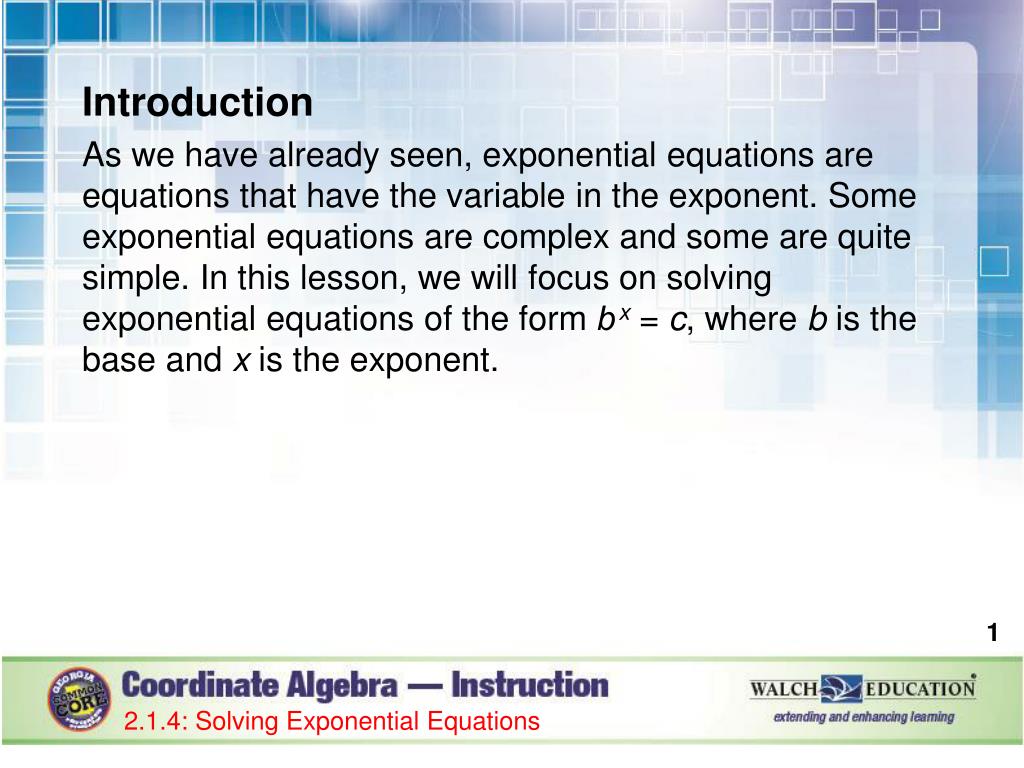 PPT - Mastering Exponential Equations: Key Concepts & Guided Practice ...