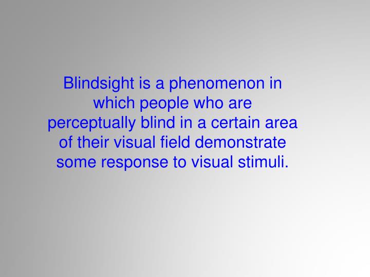 PPT - What is Blindsight? PowerPoint Presentation - ID:2838348