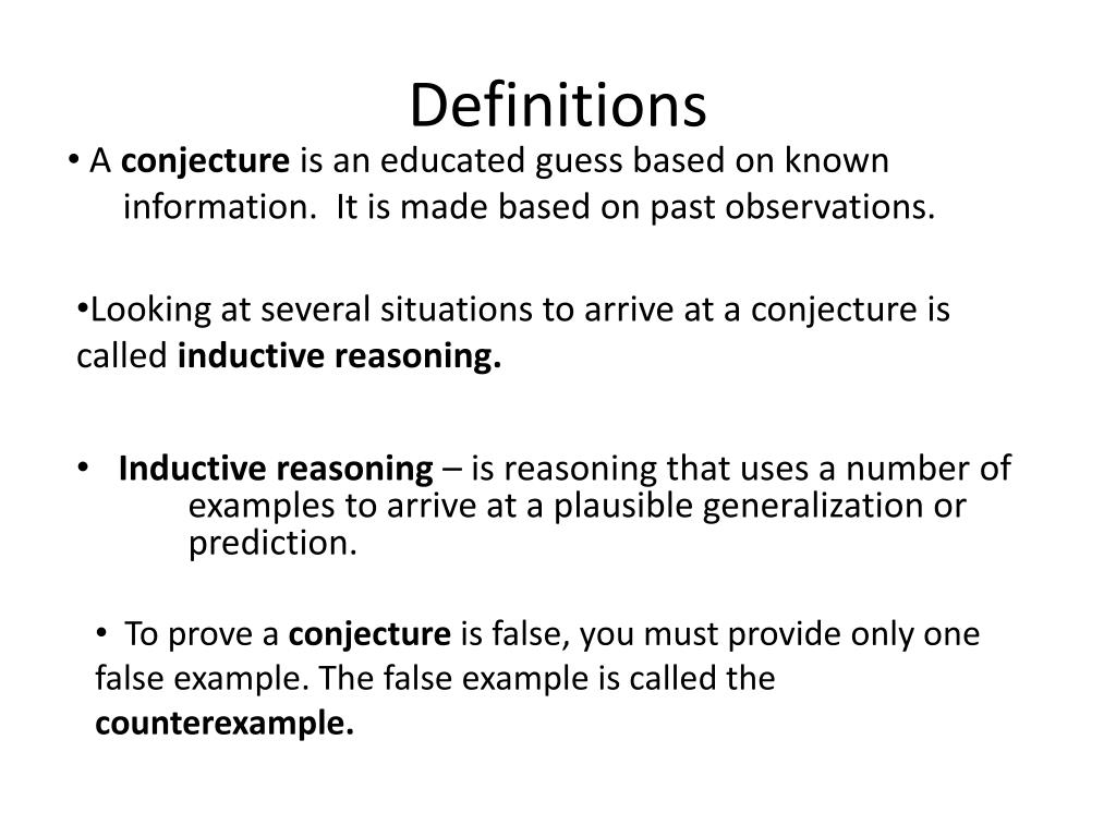 PPT - Inductive Reasoning & Conjecture PowerPoint Presentation - ID:2838615 PPT - Inductive Reasoning & Conjecture PowerPoint Presentation - ID:2838615