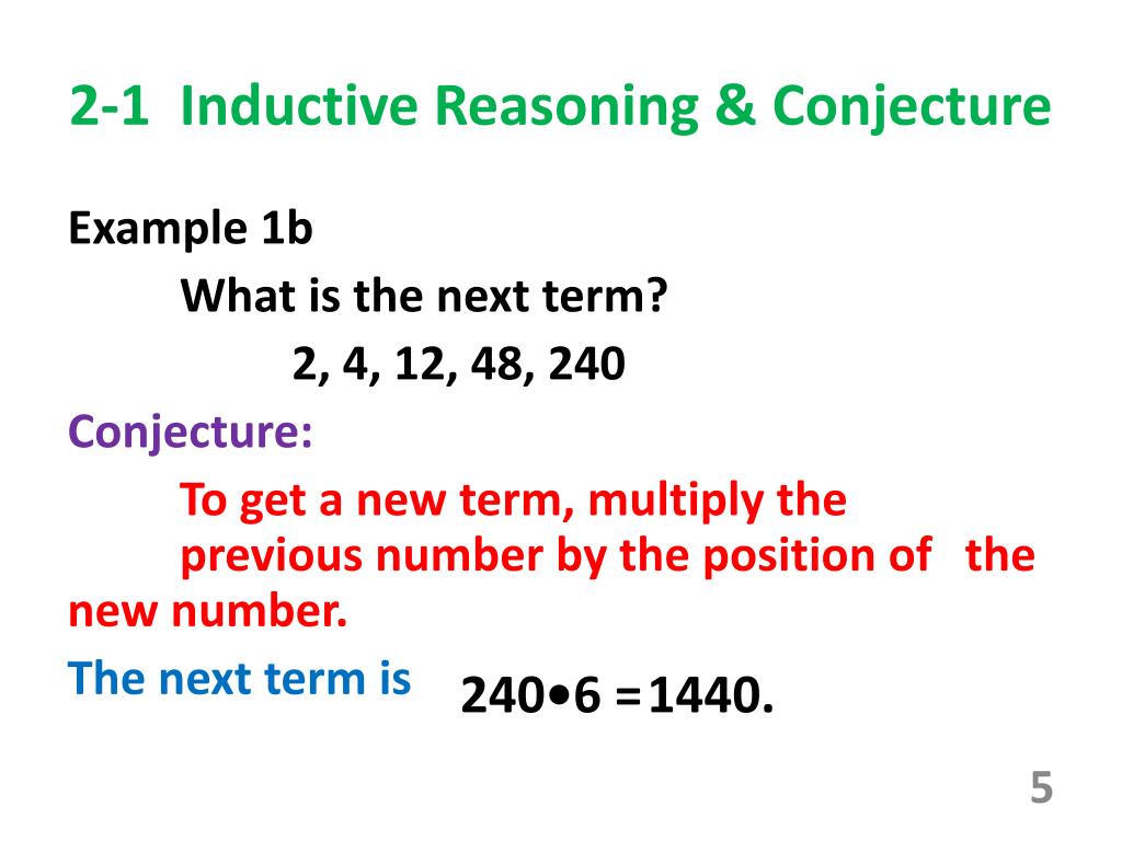PPT - 2-1 Inductive Reasoning & Conjecture PowerPoint Presentation - ID ... PPT - 2-1 Inductive Reasoning & Conjecture PowerPoint Presentation - ID ...