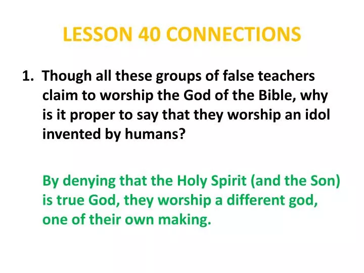 PPT - LESSON 40 CONNECTIONS PowerPoint Presentation, free download - ID ...