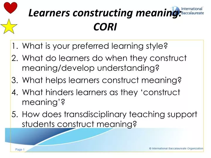 PPT - Learners constructing meaning: CORI PowerPoint Presentation, free ...