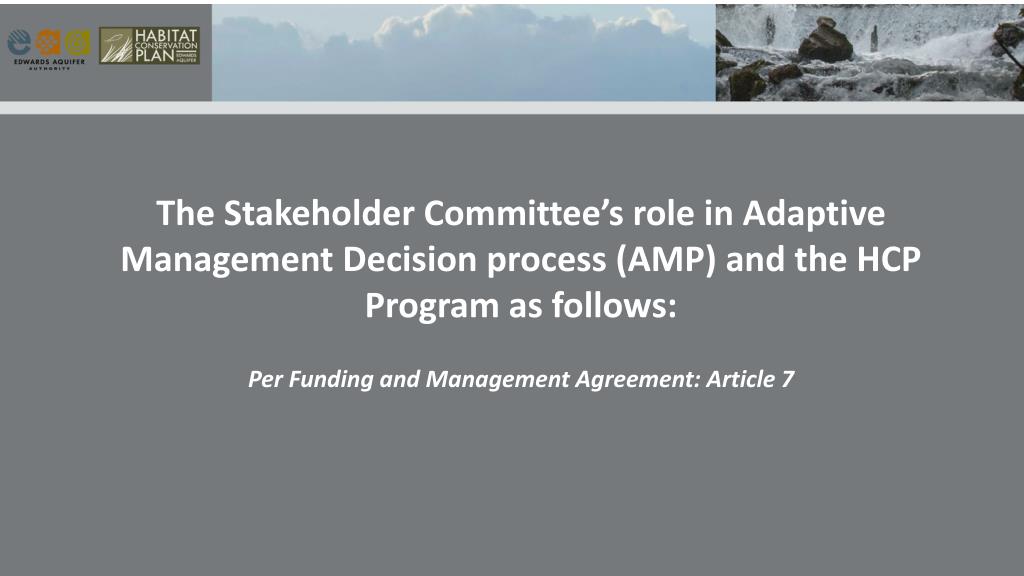 PPT - Stakeholder Committee's Role in Adaptive Management Decision ...