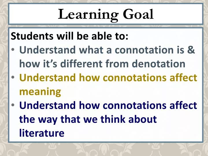 PPT - Learning Goal PowerPoint Presentation, free download - ID:2839510