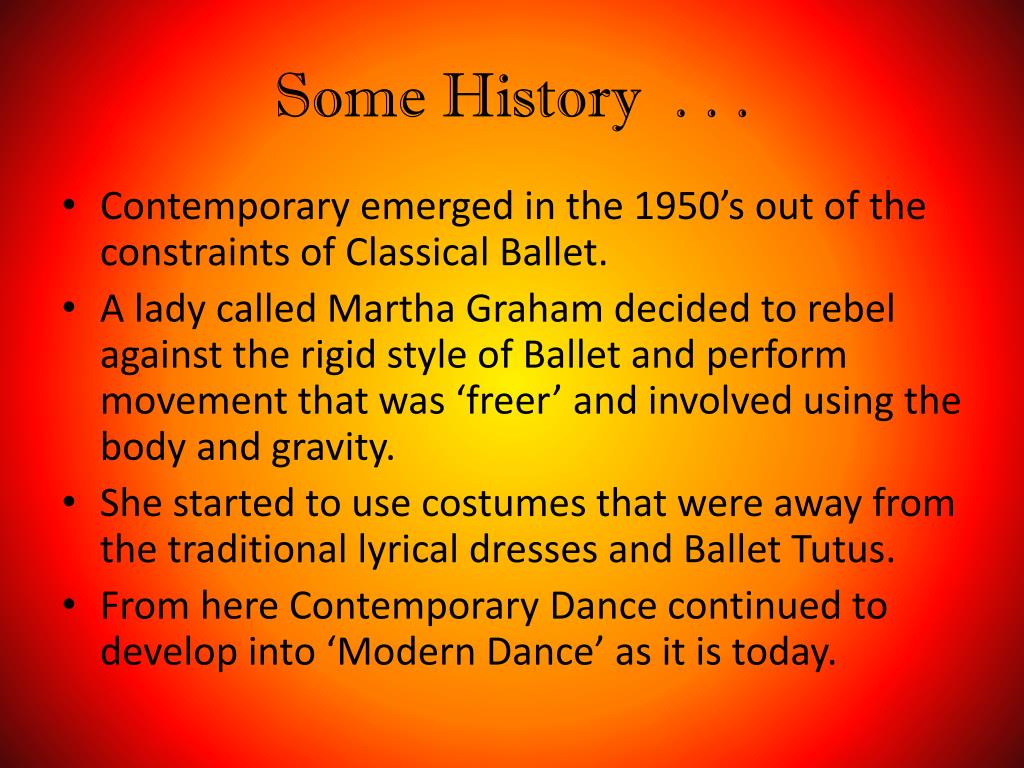 PPT - Characteristics of Contemporary Dance PowerPoint Presentation ...