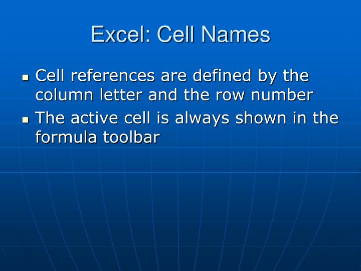 PPT - Excel: Cell References PowerPoint Presentation - ID:2840952