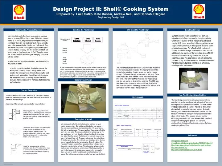 PPT - Design Project II: Shell® Cooking System PowerPoint Presentation ...