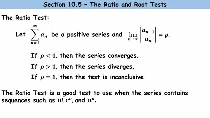 PPT - The Ratio Test: PowerPoint Presentation, free download - ID:2842021