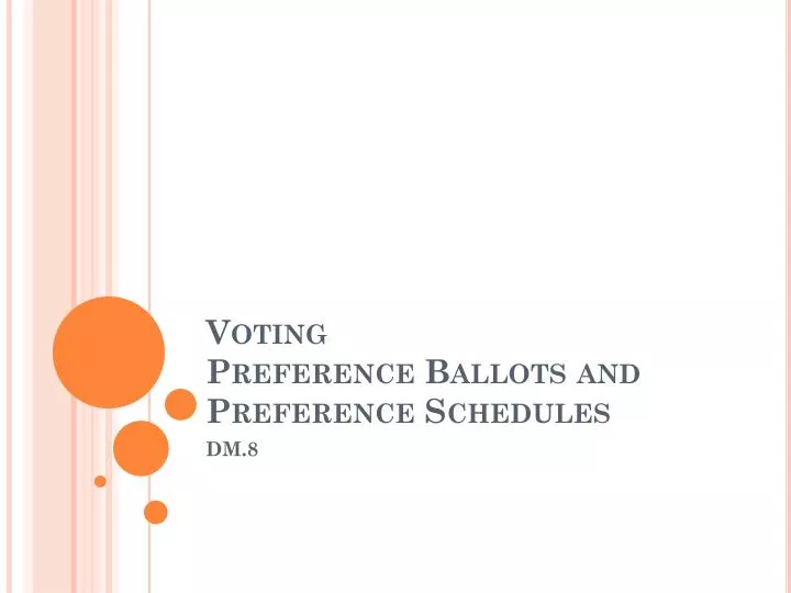 PPT - Voting Preference Ballots and Preference Schedules PowerPoint ...
