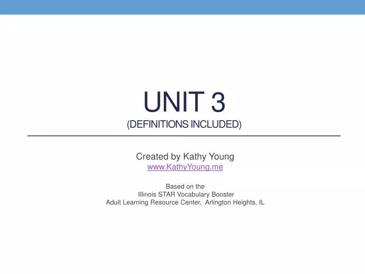 PPT - Unit 3 (Definitions Included) PowerPoint Presentation, free ...