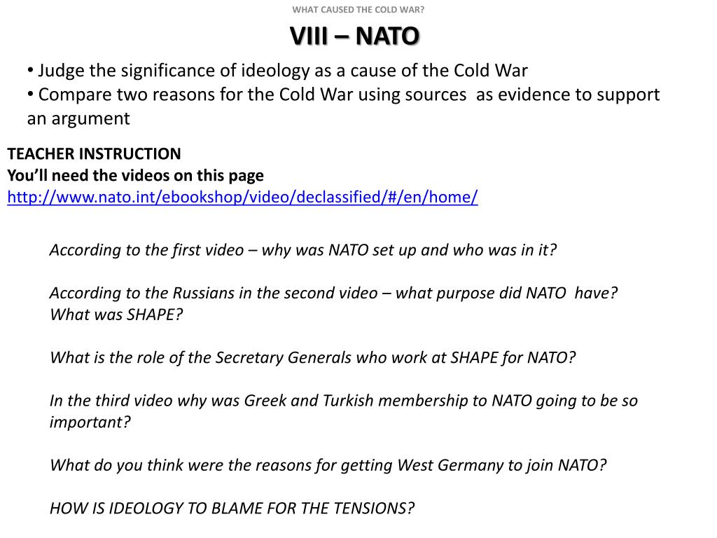 PPT - CONTROLLED ASSESSMENT: Cold War Relations 1941-1965 NATO What ...