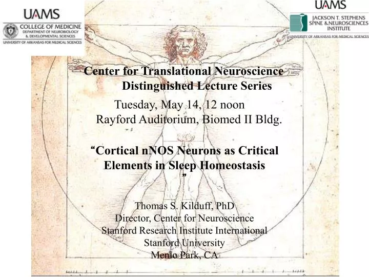 PPT - “ Cortical nNOS Neurons as Critical Elements in Sleep Homeostasis ...