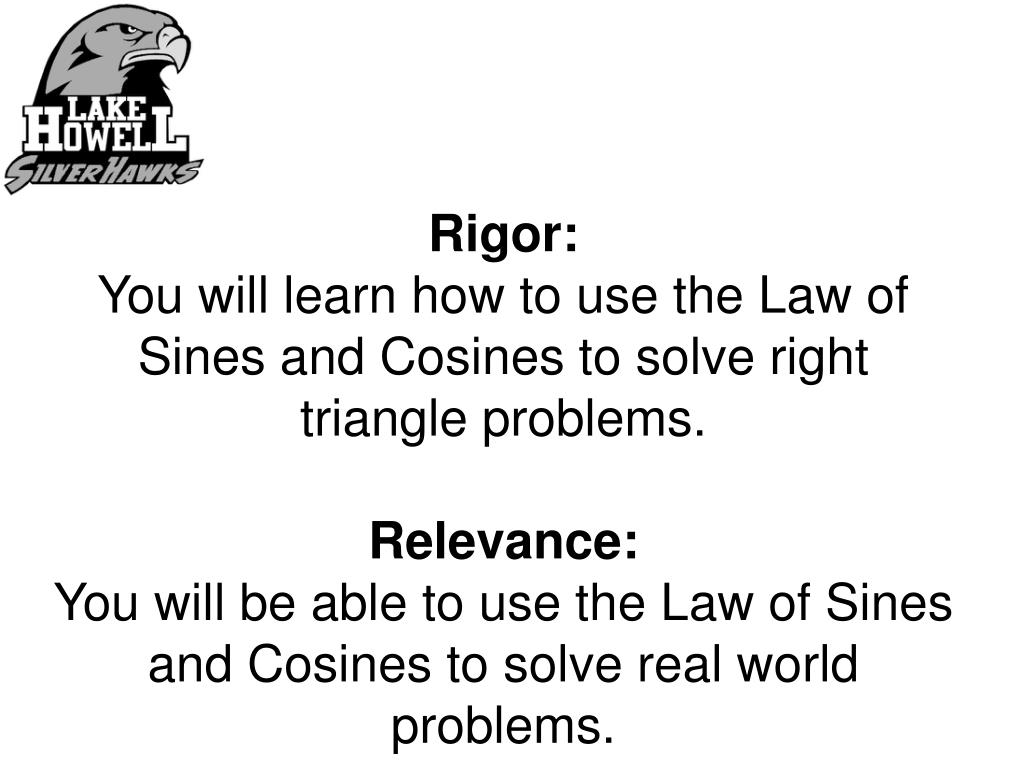 PPT - 4-7a Law of Sines and the Law of Cosines PowerPoint Presentation ...