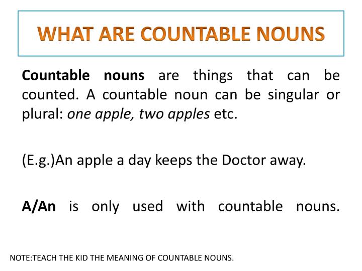 PPT - COUNTABLE AND UNCOUNTABLE NOUNS PowerPoint Presentation - ID:2843861