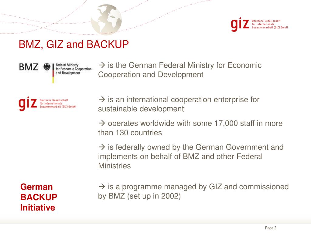 PPT - The German BACKUP Initiative Deutsche Gesellschaft für ...