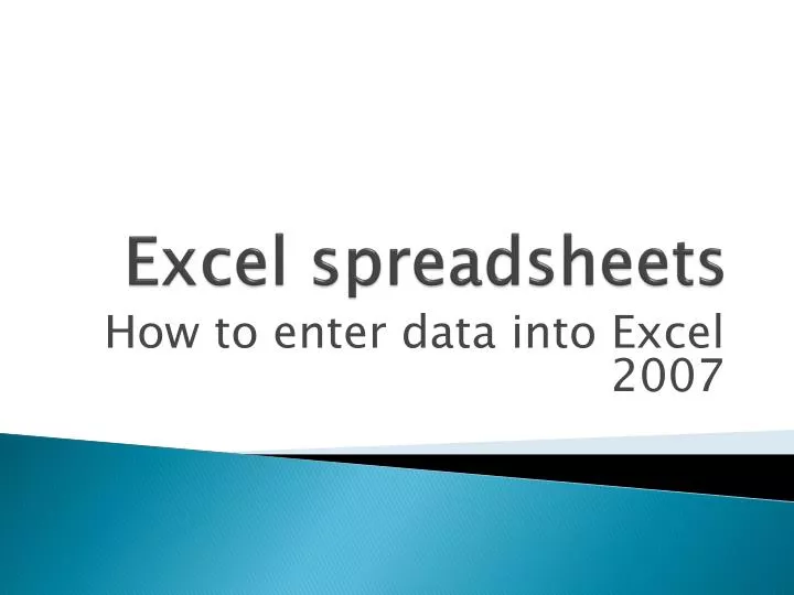 PPT - Excel spreadsheets PowerPoint Presentation, free download - ID ...