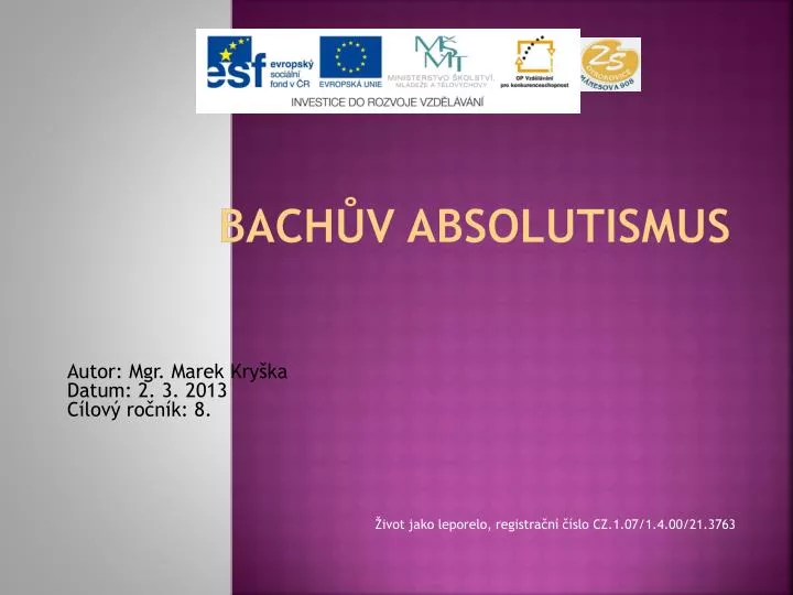 PPT - BACHŮV ABSOLUTISMUS PowerPoint Presentation, free download - ID ...