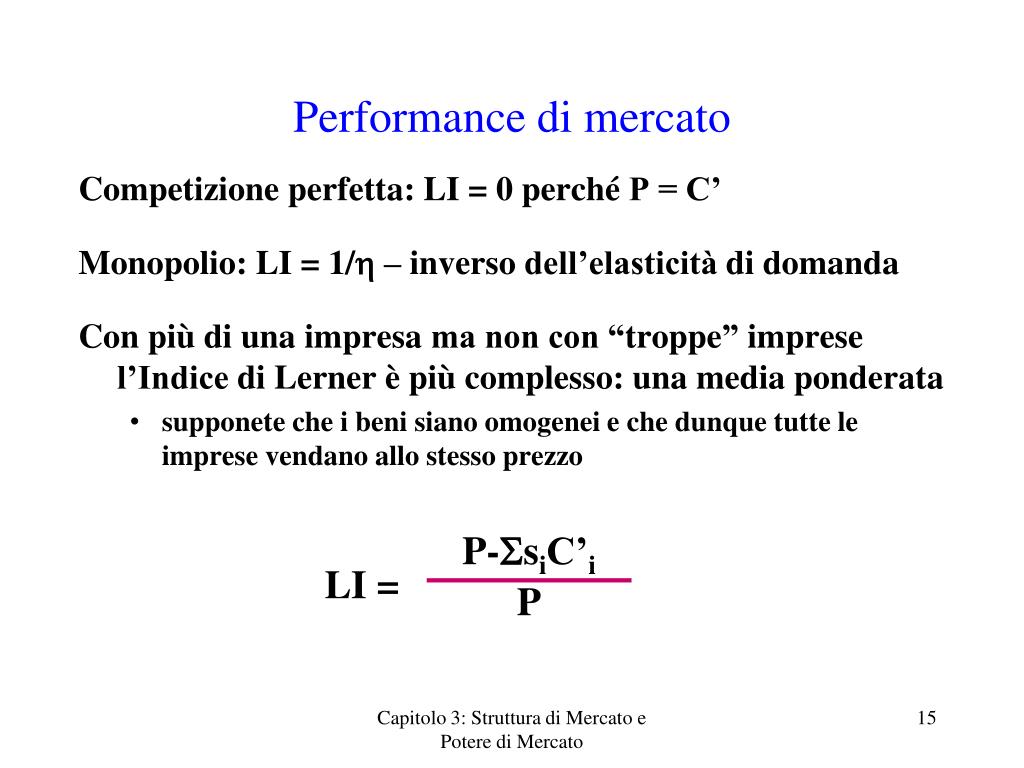 PPT - Struttura di Mercato e Potere di Mercato PowerPoint Presentation ...