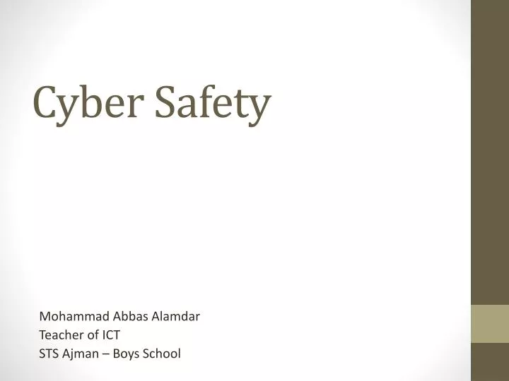 PPT - Cyber Safety PowerPoint Presentation, free download - ID:2844790