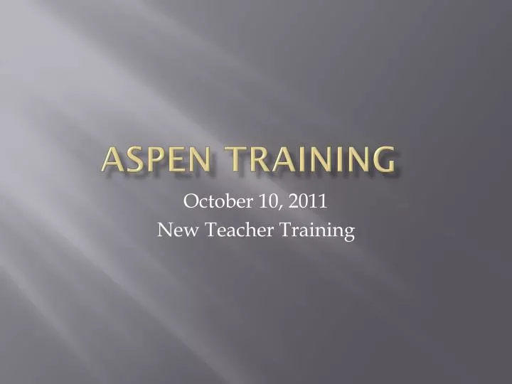 PPT - Aspen Training PowerPoint Presentation, free download - ID:2845462