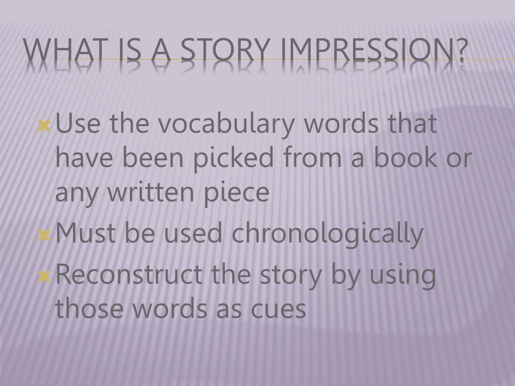PPT - Vocabulary strategy lesson: story impressions PowerPoint ...