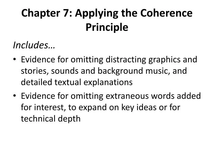 PPT - Chapter 7: Applying the Coherence Principle PowerPoint ...