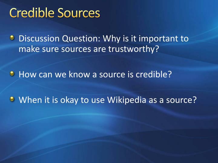PPT - Finding Credible Sources PowerPoint Presentation - ID:2846697 PPT - Finding Credible Sources PowerPoint Presentation - ID:2846697