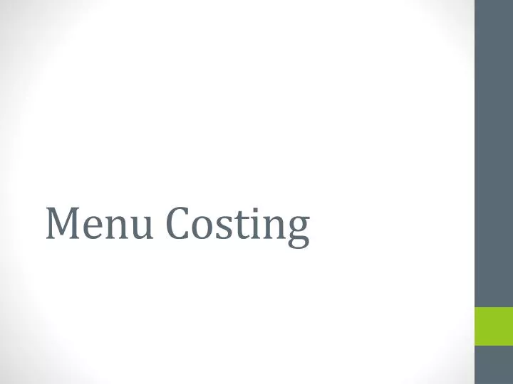 PPT - Menu Costing PowerPoint Presentation, free download - ID:2847371