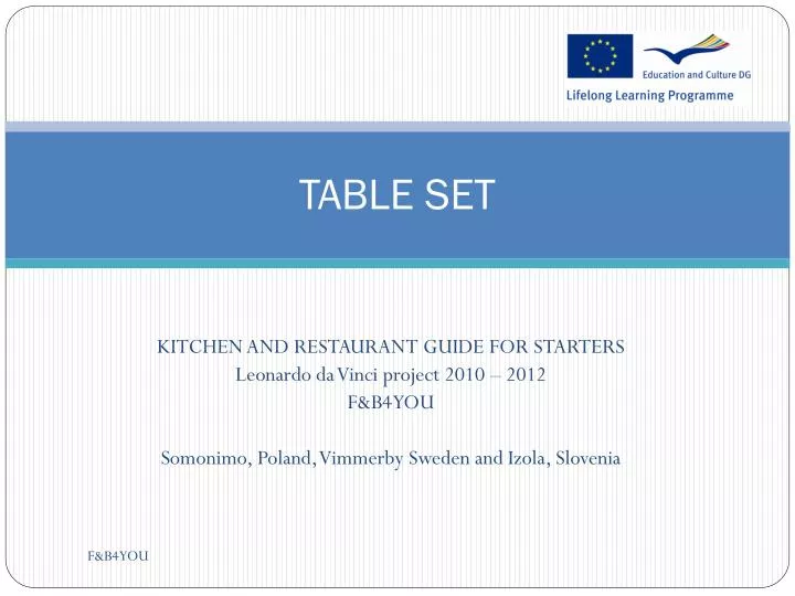 PPT - TABLE SET PowerPoint Presentation, free download - ID:2847608