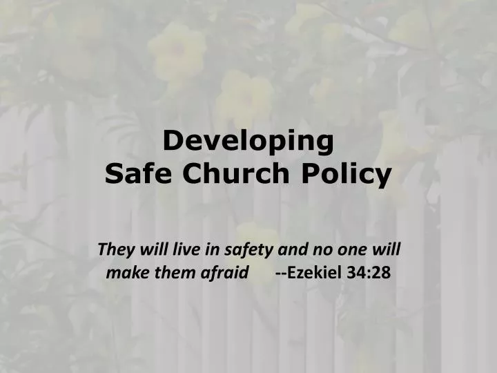 PPT - Developing Safe Church Policy PowerPoint Presentation, free ...