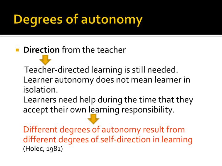 PPT - Learner Autonomy: What Every Teacher Should Know PowerPoint ...