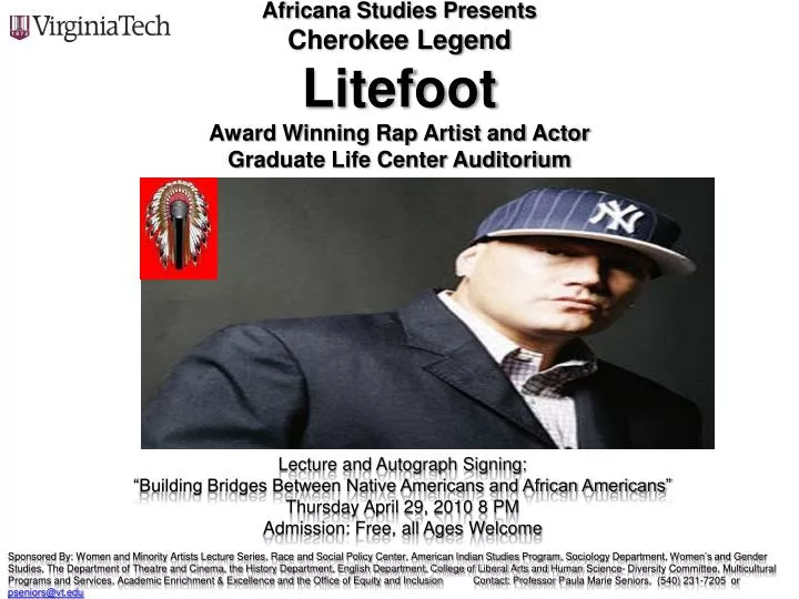PPT - Africana Studies Presents Cherokee Legend Litefoot Award Winning ...