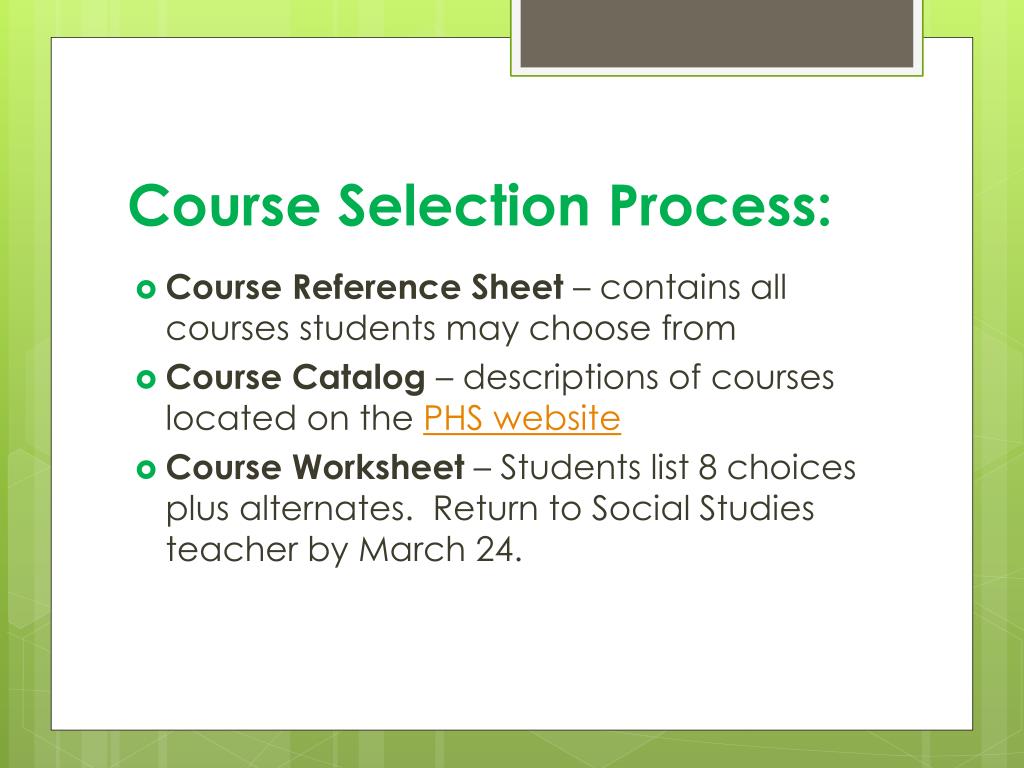 PPT - Prosper High School Course Selection 2014-15 Current 9 th – 11 th ...