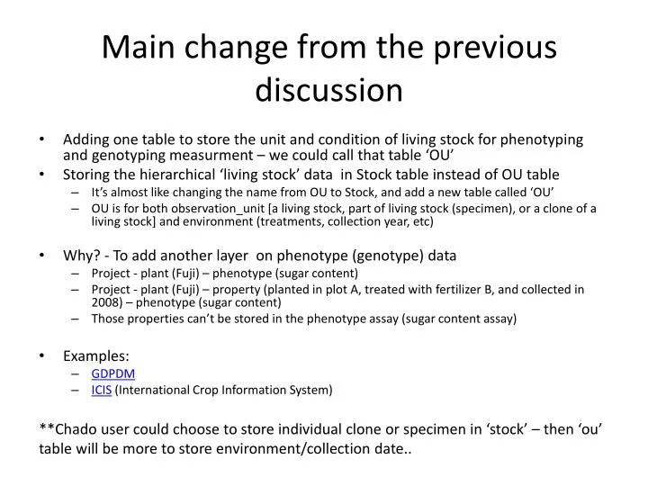 PPT - Main change from the previous discussion PowerPoint Presentation ...