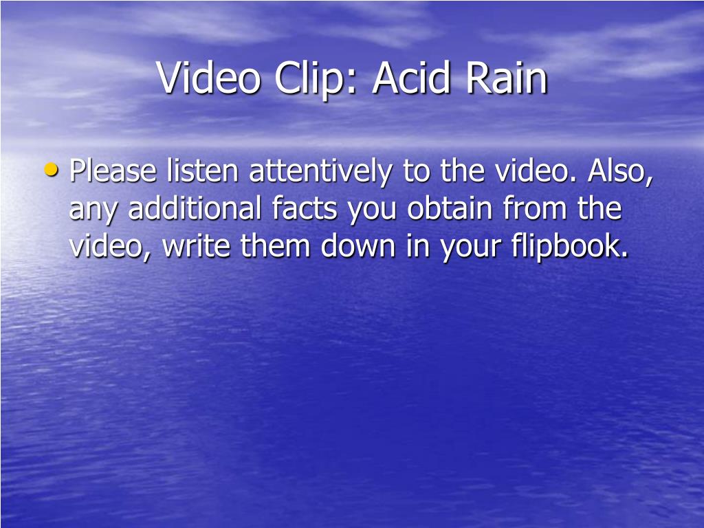 PPT - Sponge #11 K-W-L Chart: Air pollution, acid rain, and nuclear ...