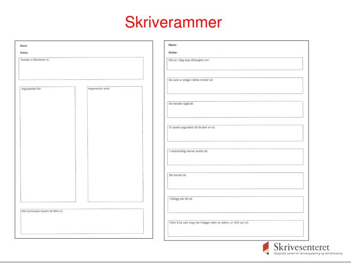 PPT - Trinn 5 Å gi rammer som støtte for elevenes skriving PowerPoint ...