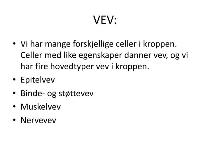 PPT - CELLER OG VEV: PowerPoint Presentation - ID:2852443