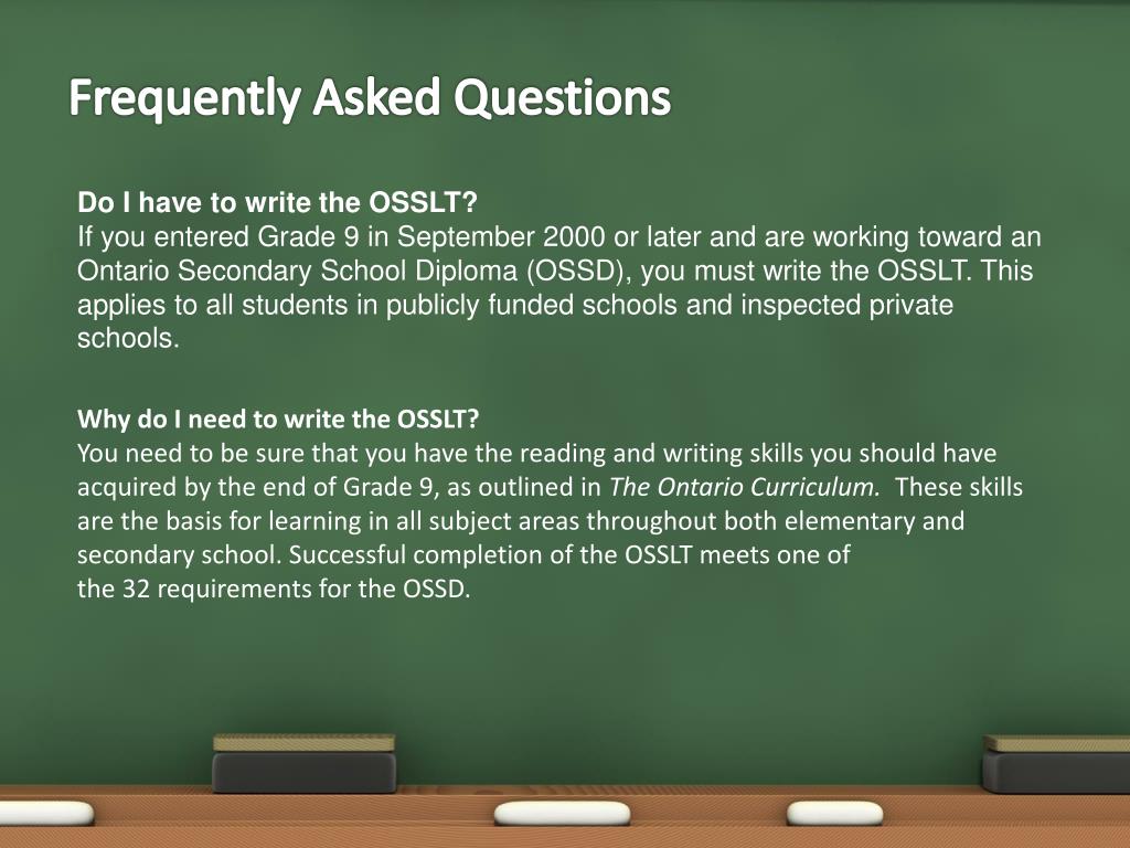 PPT - Ontario Secondary School Literacy Test 2012 PowerPoint ...