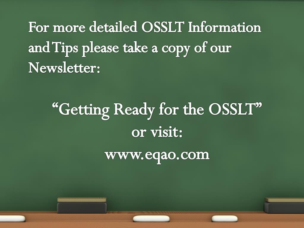 PPT - Ontario Secondary School Literacy Test 2012 PowerPoint ...