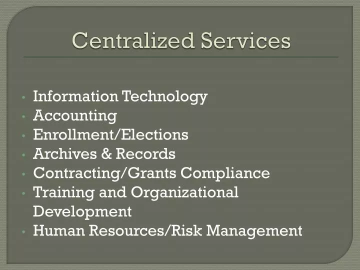 PPT - Centralized Services PowerPoint Presentation, free download - ID ...