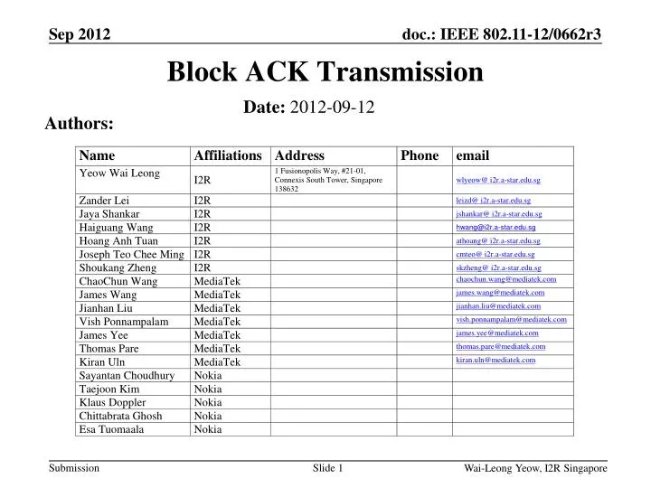 PPT - Block ACK Transmission PowerPoint Presentation, free download ...