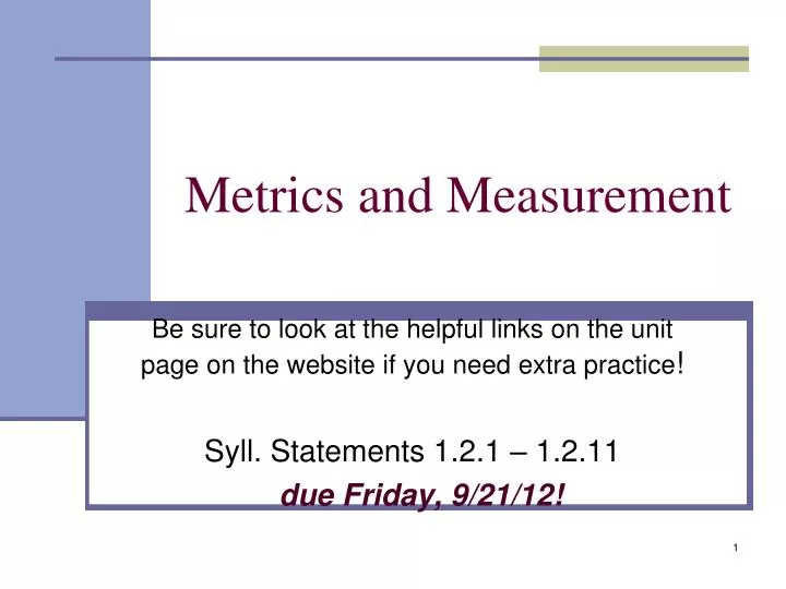 PPT - Metrics and Measurement PowerPoint Presentation, free download ...