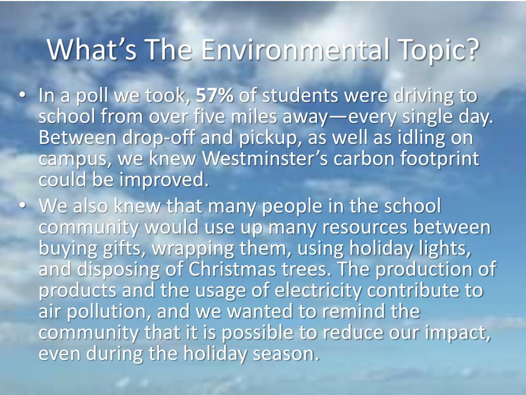 PPT - Promoting Environmental Sustainability at Westminster: Carpool ...
