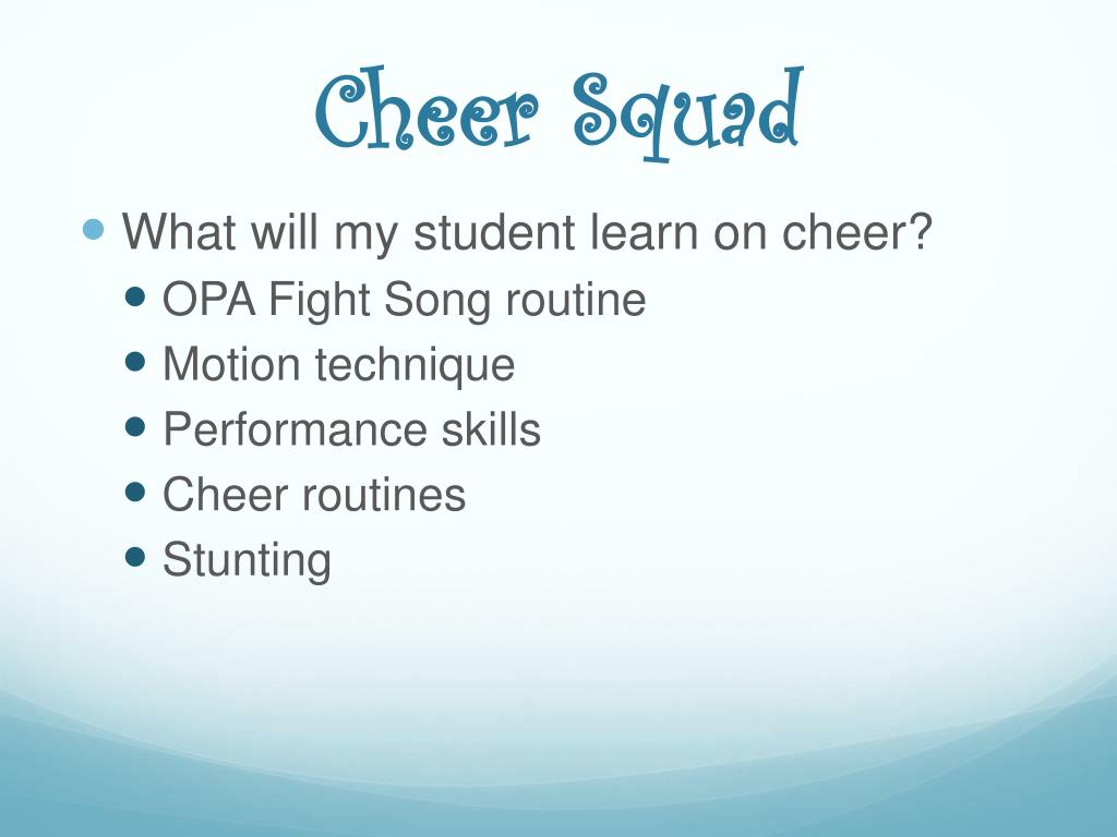 PPT - OPA’s Cheer & Dance Spirit Squad PowerPoint Presentation, free ...