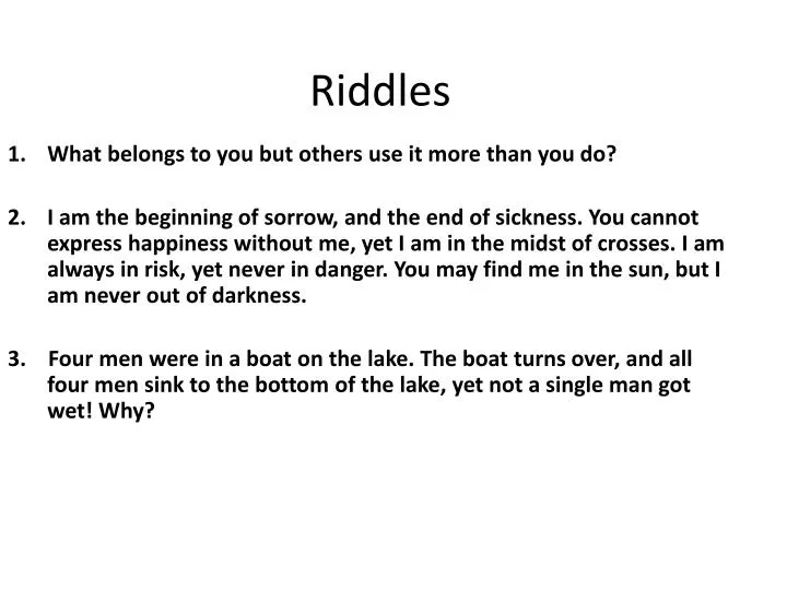 PPT - Riddles PowerPoint Presentation, free download - ID:2854316