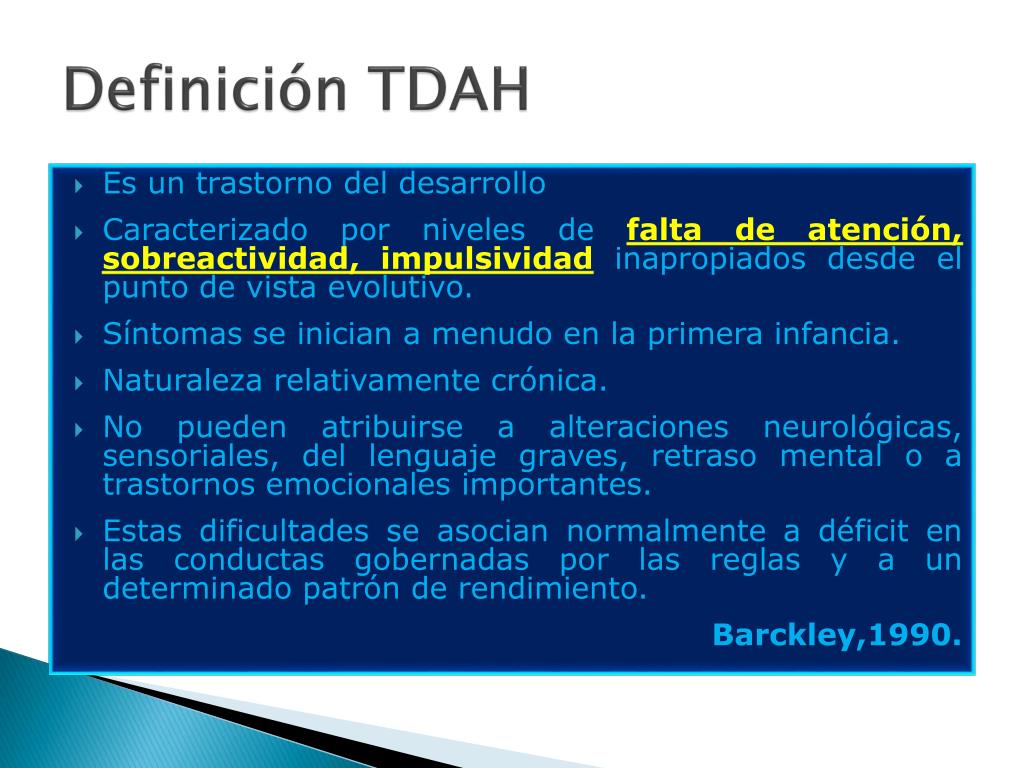 PPT - Trastorno de Déficit Atencional e Hiperactividad (TDAH ...
