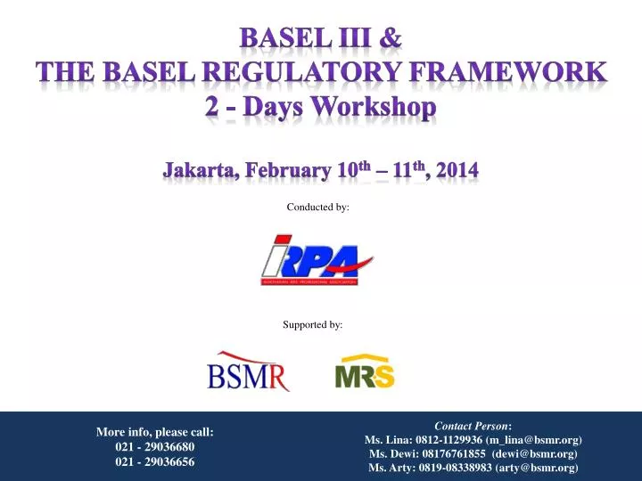 PPT - Basel III & The Basel Regulatory Framework 2 - Days Workshop ...