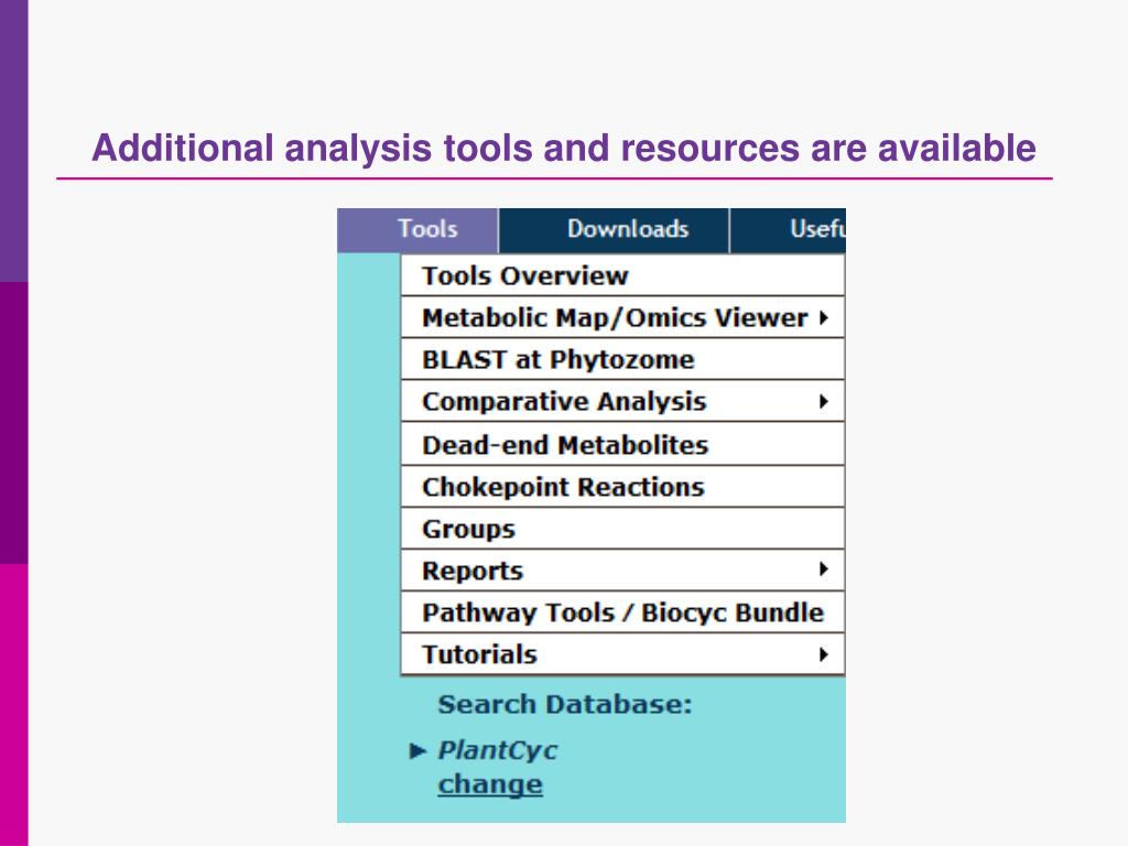 Ppt Introduction To The Plant Metabolic Network Data And Tools For