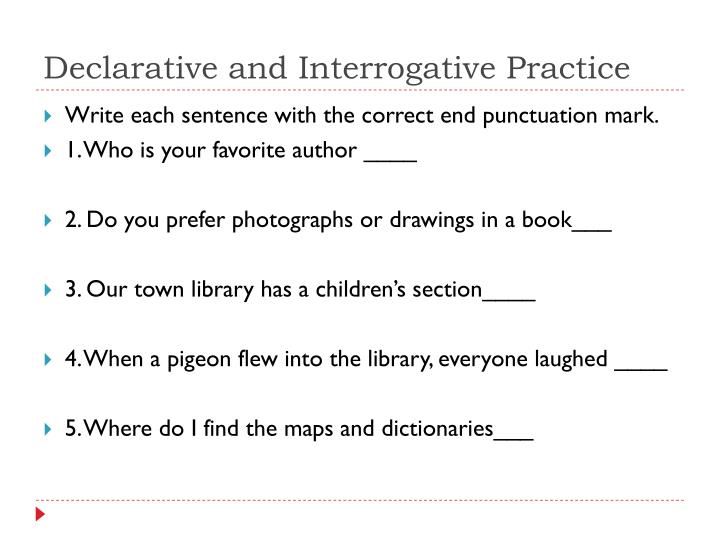 PPT - Declarative and Interrogative Sentences PowerPoint Presentation ...